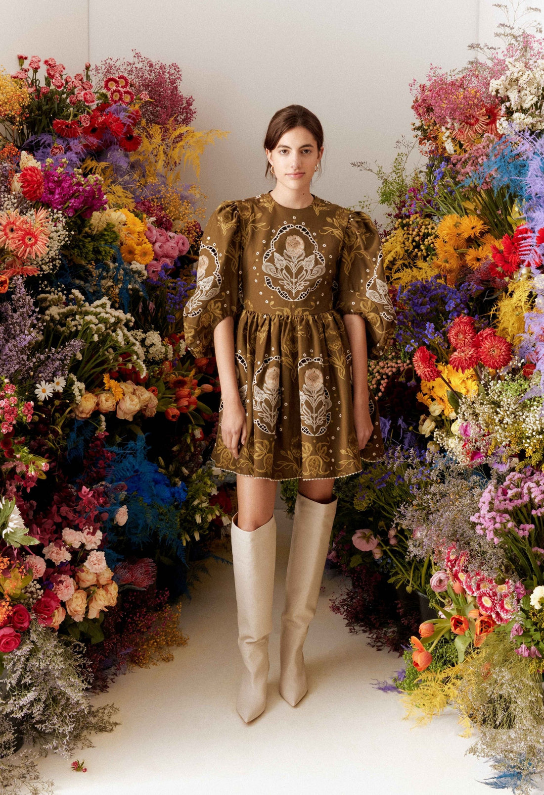 Raquel Relato Embroidered Mini Dress – AGUA by Agua Bendita International